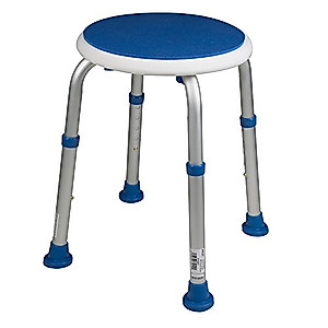 PCP Bath Bench Shower Safety Support Stool, Lightweight Small Space, Foam Padded Round Non-Slip Top