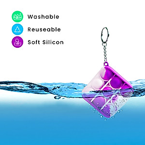 Pack of 3 Mini Pop it Keychain Fidget Toy, Stress Relief , Square Keychain Pop it, Mini pop Keychain, Anti Anxiety Toys for Kids and Adults Autism