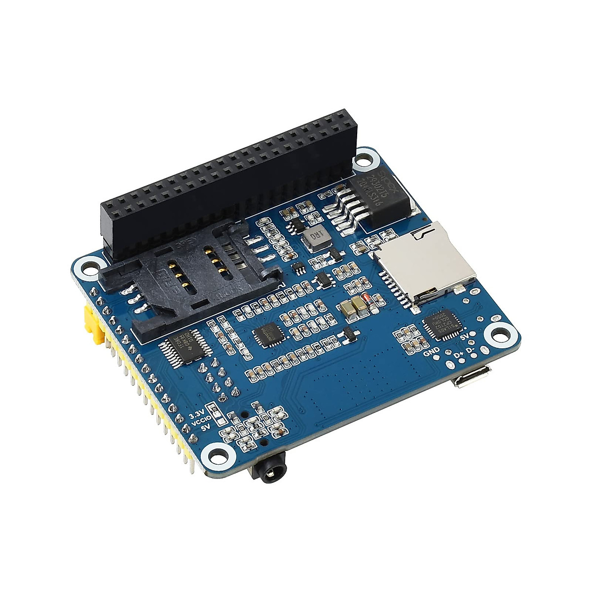 NGW-1Set 2G/3G/4G/GSM/GPRS/GNSS HAT for Raspberry Pi Based on SIM7600G-H Supports LTE CAT4 up to 150Mbps for Downlink Data Transfer