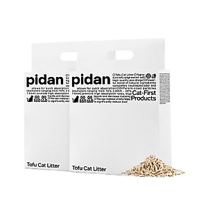 pidan Tofu Cat Litter Clumping,Flushable,Ultra Absorbent and Fast Drying, 100% Natural Ingredients Litter,Solubility in Water,Really Dust-Free,Less Scattering (5.3lb×2bags)