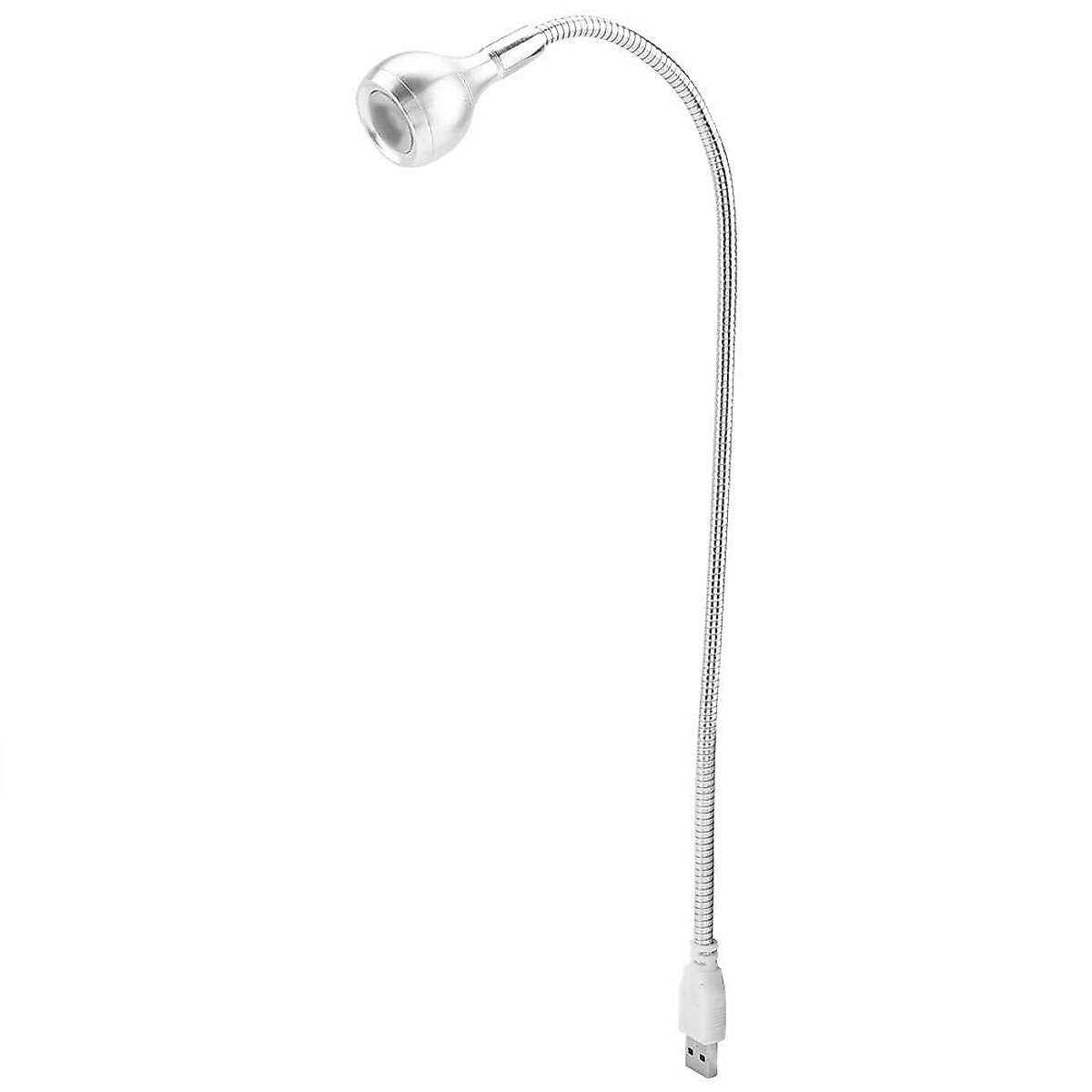 01 Friendly to Eyes Easy to Use LED Mini USB Lamp, No Flicker USB LED Lamp, for Desk(Silver, Warm Light)