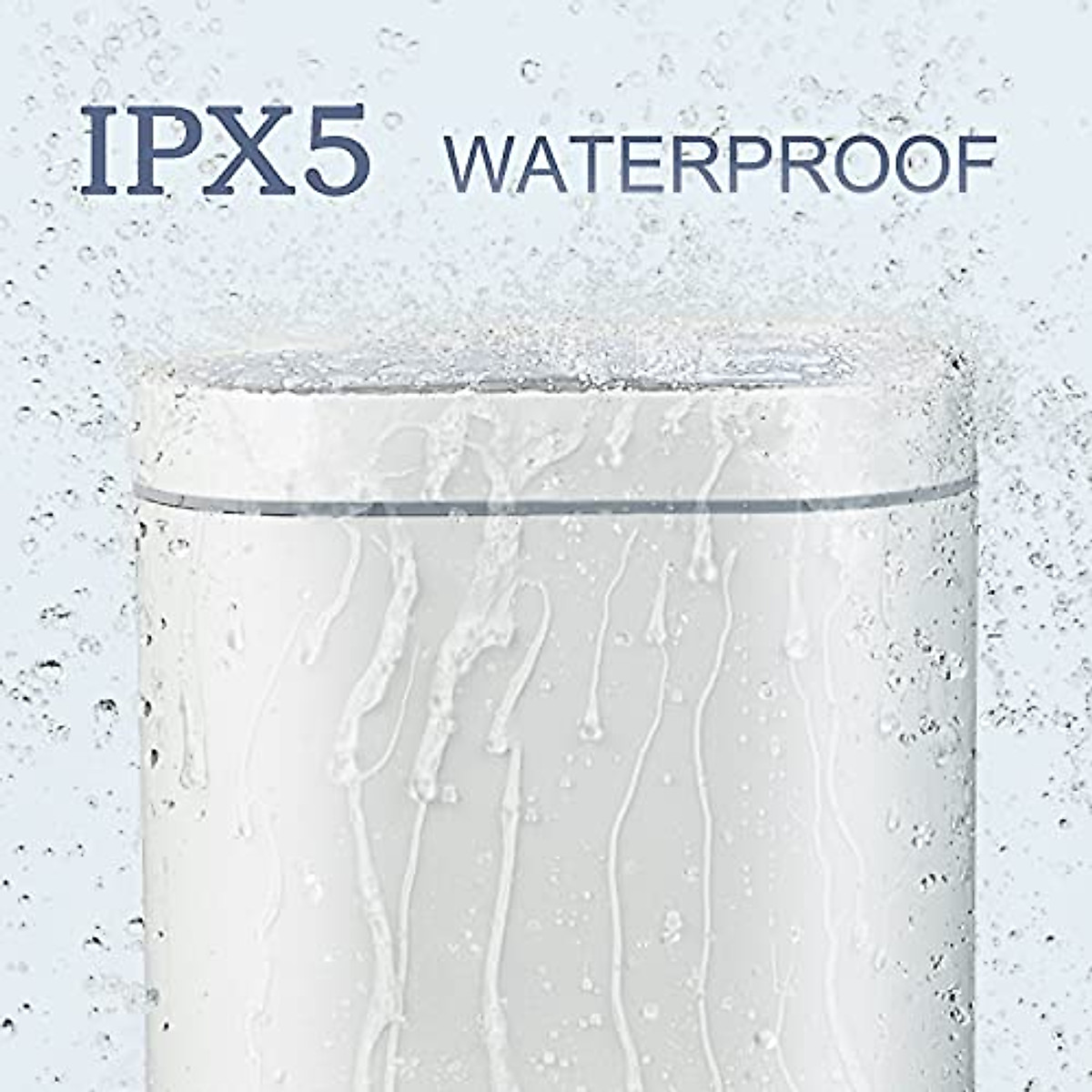 ELPHECO Bathroom Trash Can, 2.5 Gallon Waterproof Motion Sensor Small Bathroom Trash Can with Lid, Slim Plastic Narrow Bedroom Trash Can Office Trash Can, White