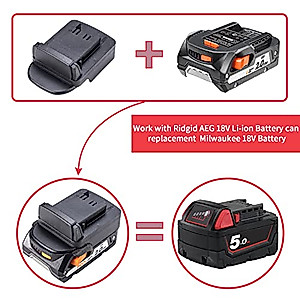 Adapter Converter for Ridgid AEG 18V Hyper li-ion to Milwaukee M18 48-11-1860 18V Li-ion Power Tool Battery