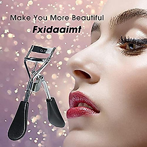 Fxidaaimt Best Curling Eyelash Curlers samll & Portable Handle Stainless Steel Eyelash Styling Aid Beauty Tool Set for All Eye Shapes and Eyelash Curler Big Eyes, Get Perfect Curl in 5 Seconds(Black)