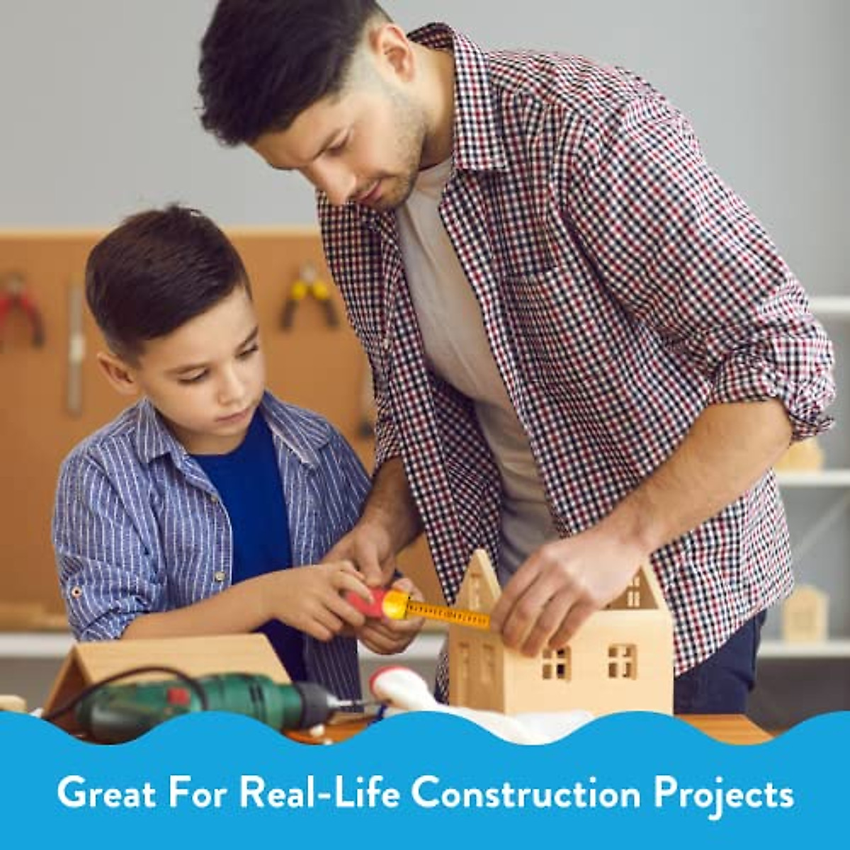 Handy Famm 8Ft Animal-Shaped Kids Tape Measure, Level & Protractor Angle Finder, Fun Educational Children's Tape Measure, Small Measuring Tape for Learning Early Math Skills, Ages 6+, Red Bird