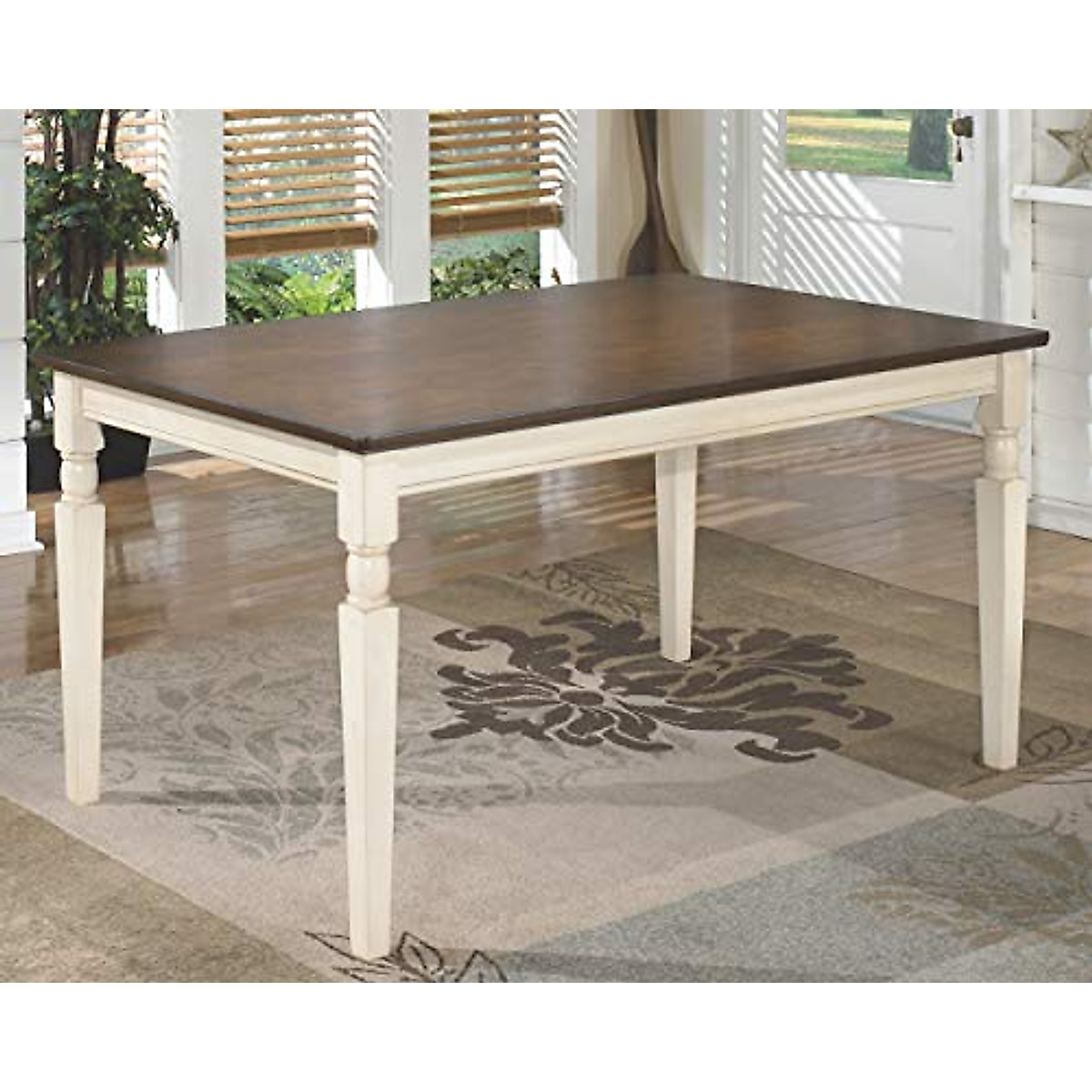 Signature Design by Ashley Whitesburg Cottage Dining Table, Seats up to 6, Brown & Antique White