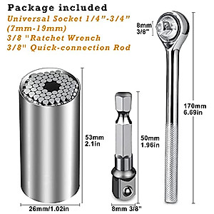 Gifts for Men,Stocking Stuffers for Men Mens Gifts for Christmas Mens Stocking Stuffers Universal Socket Tool - Super Socket Universal Socket Men Stocking Stuffers for Christmas Socket Wrench Set