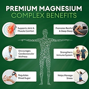 M inch Magnesium Complex Capsules 500MG Blend with Glycinate L-threonate Taurate Malate and Glucose - 90