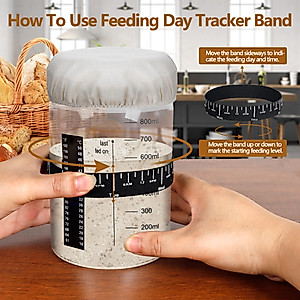 Quald Sourdough Starter Jar Kit, 35 Oz Sourdough Starter Jar With Thermometer (2)