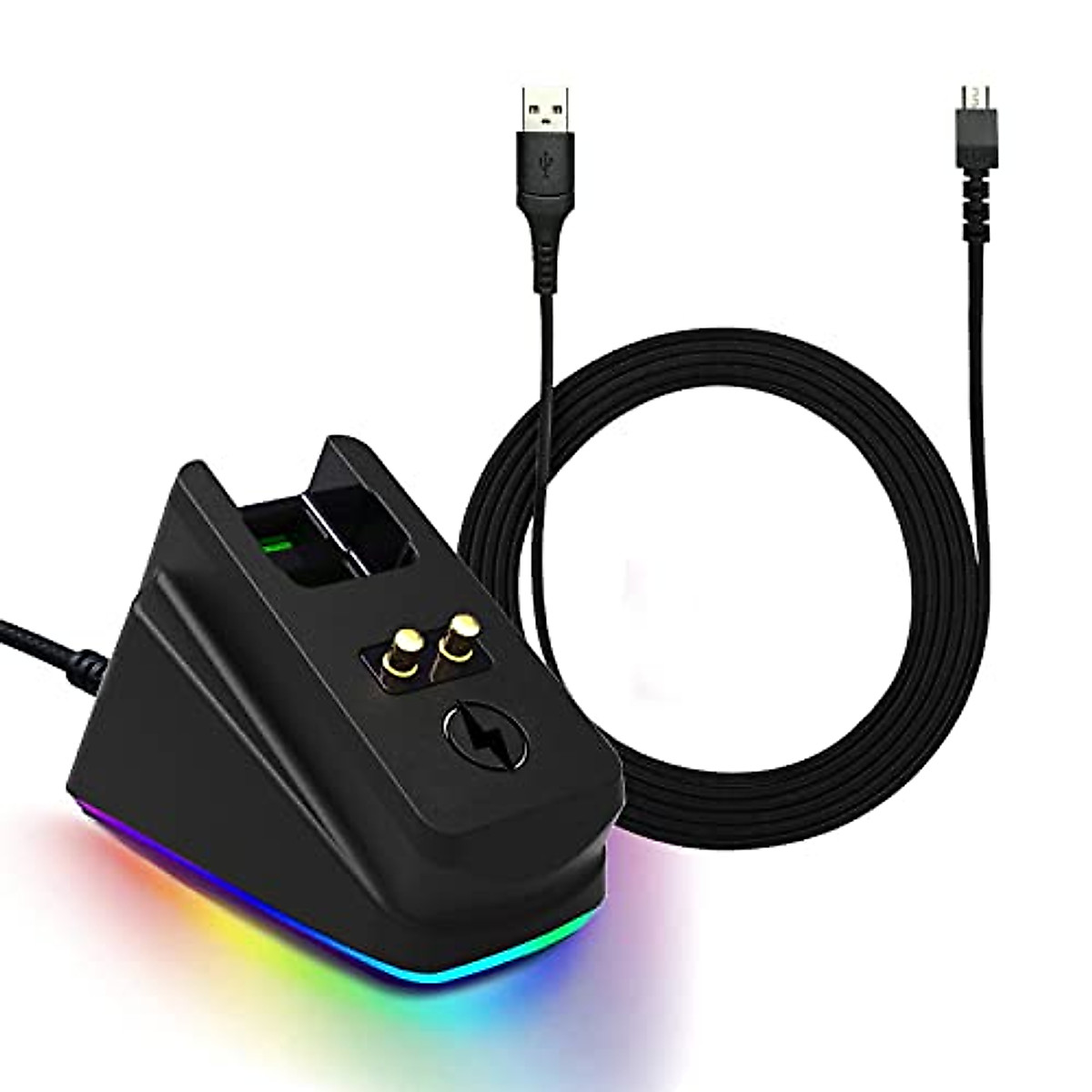 Charging Dock for Razer Wireless Mouse Viper Ultimate Naga pro DeathAdder V2 Pro and Basilisk Ultimate RGB Lights Can Be Turn Off (USB Cable Included)