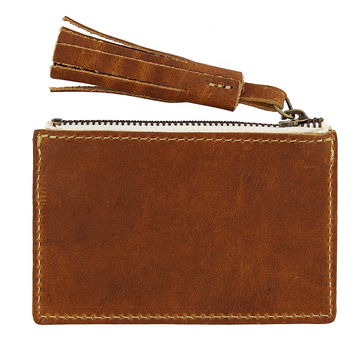 FIELDERS CHOICE GOODS Zip Tassel Wallet - Coin Purse Card Holder, Made with Vintage Baseball Glove Leather - FC Goods