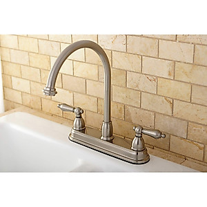 Kingston Brass KB3748AL Restoration 8-inch Centerset Kitchen Faucet without Sprayer, Brushed Nickel
