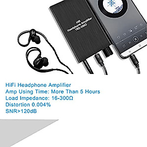 LVY Headphone Amplifier A010 Portable Headphone Amp 3.5mm Audio Rechargeable Two-Stage GAIN Switch HiFi Headphone Amplifier Compatible MP3/4, Phones, Computer and Various 3.5mm Audio Digital Devices