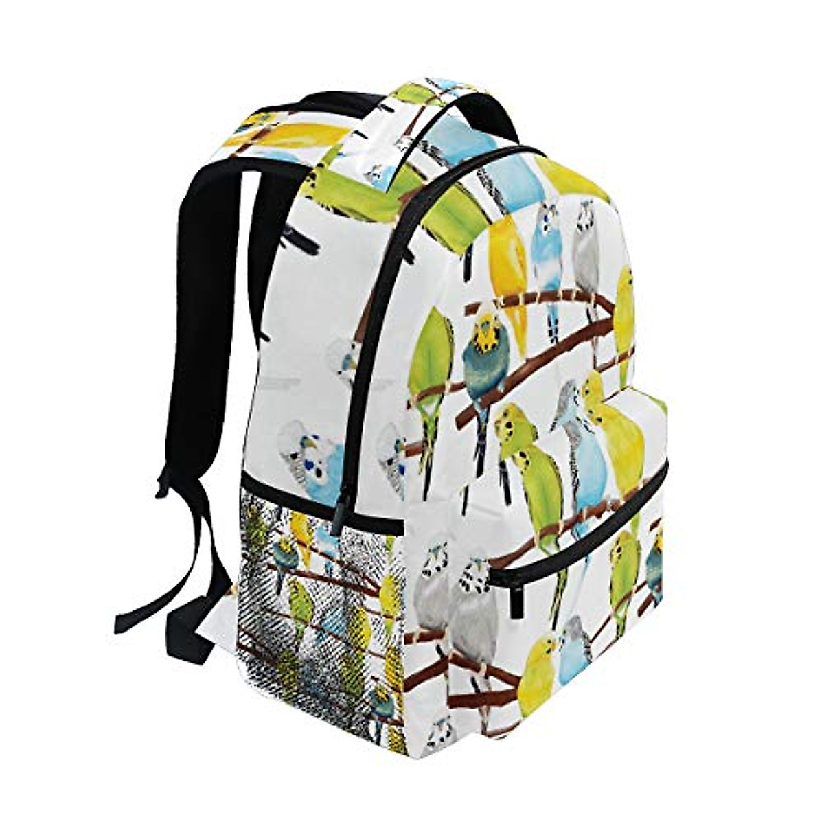 Backpack for Adult Kids Stylish Budgie Bird Backpack Lightweight School College Travel Bags Halloween Christmas Gifts