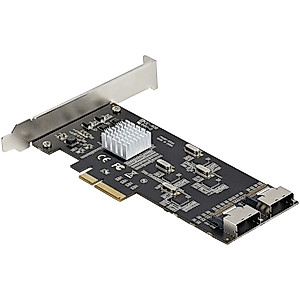 StarTech.com 8 Port SATA PCIe Card - PCI Express 6Gbps SATA Expansion Adapter Card with 4 Host Controllers - SATA PCIe Controller Card - PCI-e x4 Gen 2 to SATA III - SATA HDD/SSD (8P6G-PCIE-SATA-CARD)