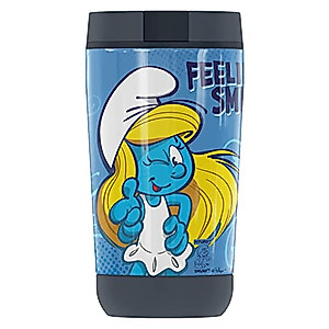 THERMOS The Smurfs OFFICIAL Smurfette Floral Feeling Smurfy GUARDIAN COLLECTION Stainless Steel Travel Tumbler, Vacuum insulated & Double Wall, 12 oz.