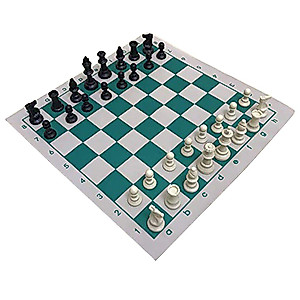 KASCLINO Tournament Chess Mat, PU Leather Tournament Roll Up Chess Board, Chess Rollable Chessboard, Lightweight & Non Slip, Chess Mat for Kids and Adults(Size:34.5cm)