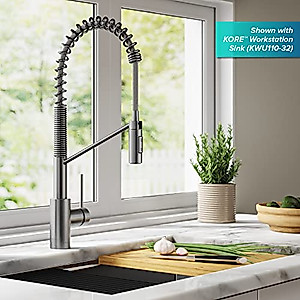 Kraus KPF-2631SFS Oletto Single Handle Commercial Kitchen Faucet, 21.85 inch, Pull Down Stainless Steel