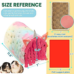 Guinea Pig Hideout - Fleece Tunnel House Cage Accessories for Rat Hamster Hedgehog Chinchilla Small Animal - Playing Sleeping Hunting Resting Washable Tube Bedding Habitats