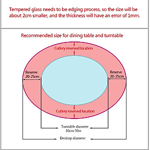 MOBYAT Glass Turntable for Table,Turntable Round Serving Plate,Extra-Large Lazy Susan with Aluminum Base Silent Bearing Rotating Tray for Kitchen Dining Table Transparent 80 cm (30 inch) Not Easy T
