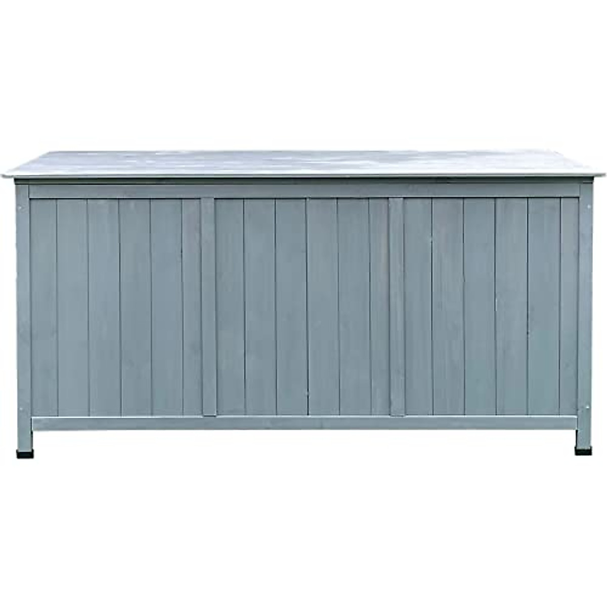 Hanover Wooden Outdoor Cushion Storage Box, Spacious Container for Patio Cushion Storage, Pool Supplies, and Throw Pillows in Grey, All-Weather 8 Cu. Ft. Capacity Outdoor Furniture Cushion Storage