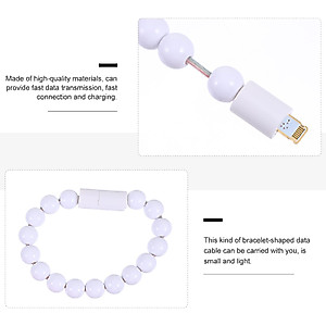 USB Charging Bracelet Beaded Cable: 3pcs compitable for Smart Bracelet Charger Data Cable Charger Cord Elegant Beaded Bracelet for Home Office Car