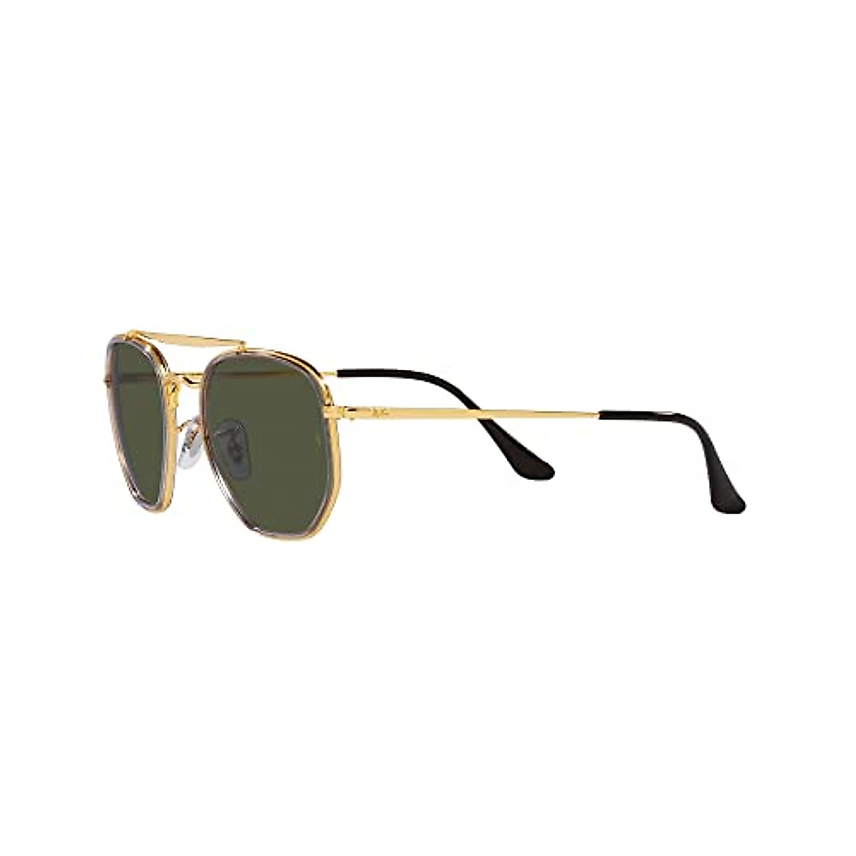 Ray-Ban RB3648M The Marshal II Hexagonal Sunglasses, Legend Gold/Green, 52 mm