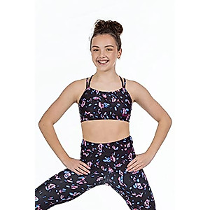 Bloch Girls' Remi X-Back Bra Top, Falling Petal, 16