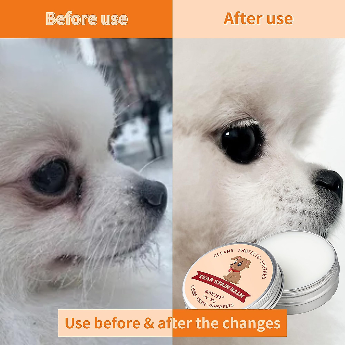 Tear Stain Remover for Dogs 1oz - Dog Tear Stain Remover for White Dogs, Pet Eye Cleaner, Dog Eye Care for Tear Stains, Dog Eye Booger Remover, Cat Tear Stain Remover, Eye Stain Remover for White Fur