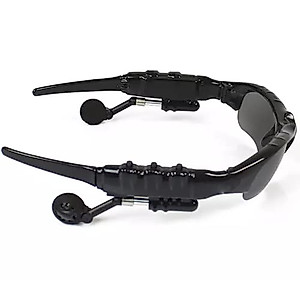 eBhag868 Smart Sport Sunglasses with UV Protection and Wireless Bluetooth for Handsfree Headphone (Black)