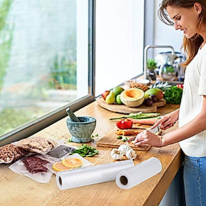 Vacuum-Sealer Rolls Food-Storage Bags for Food - 2 rolls 6"x10' and 2 rolls 8"x10' and 2 rolls 11"x10' Sous Vide cooking, Mircowave & Freezer Food Storage…