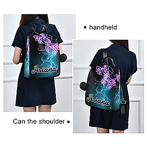 J JOYSAY Custom Magic Butterfly Backpack Purse for Women Personalized Anti-Theft Travel Daypack Fashion Backpack Handbags Customized Large Ladies Shoulder Bags for Women Girls Teen