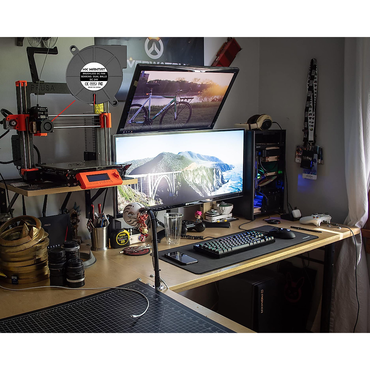 3Pcs HKWANTAT Dual Ball Bearings Brushless DC Cooling 50mm Blower Fan 24v 5015 50x50x15mm 2-Pin