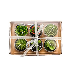 Phyther Cactus Tealight Candles, Unscented Decoration Tea Lights Candle, for Decor, Party Favors, Wedding, Baby, and Bridal Shower (12 Pieces)