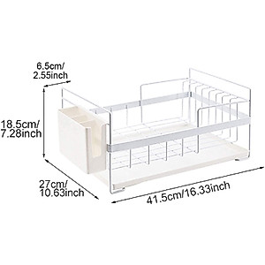 Plate Rack Draining Dish Rack Kitchen Storage Organizer Dish Drainer Drying Rack Kitchen Sink Holder Tray For Plates Bowl Shelf Pan Plate Holder (Color : White)