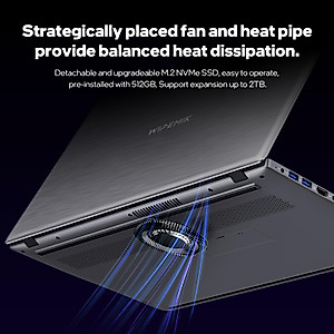 WIPEMIK 2023 Newest Laptop Computer, 15.6" 12GB LPDDR5 RAM 512GB NVMe SSD Laptop, Intel Core N95 Processor up to 3.4GHz, FHD IPS Screen, Windows 11 Laptop, 2.4G/5G WiFi, BT 5.0, RJ45, USB-C, Webcam