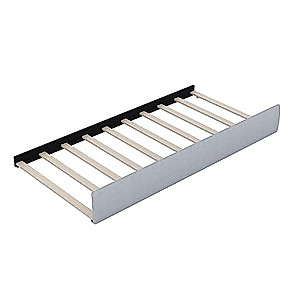 Merax Queen-Size Upholstered Storage Platform Bed with Twin Size Trundle, 2 Drawers, LED and USB Charging, Gray Wood Bed Frame