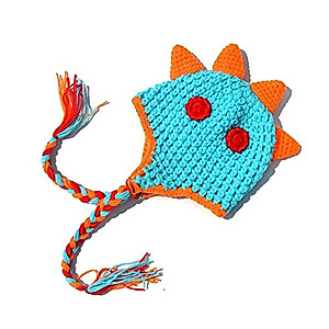 Crocheted Baby Boy Dinosaur Outfit Newborn Photography Props Handmade Knitted Photo Prop Infant Accessories (1-12 Months)