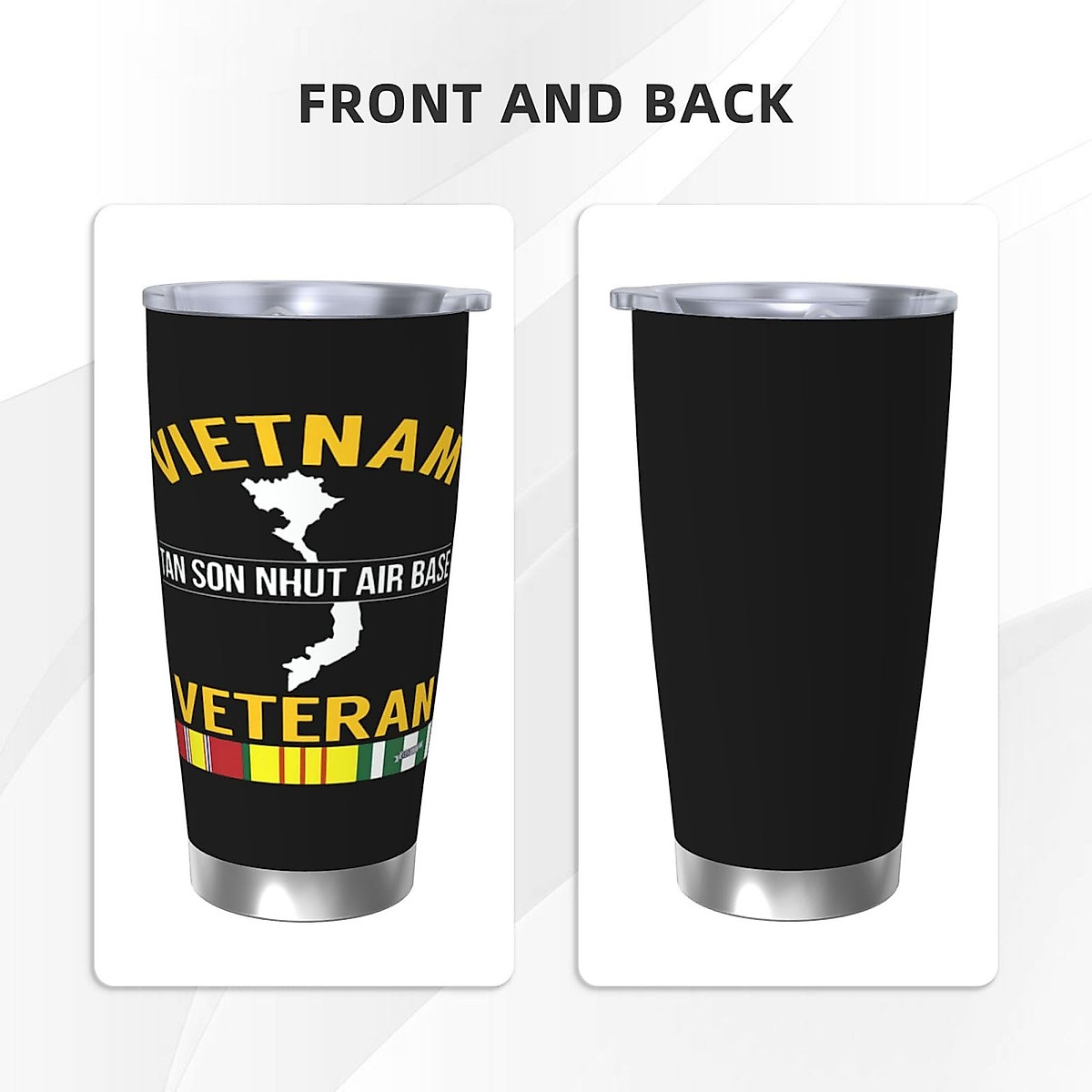 Biaomn Tan Son Nhut Air Base Vietnam Veteran Stainless Steel Tumbler Vacuum Insulated Travel Tumbler With Lid Coffee Mug Car Cup For Home Office Outdoor 20oz