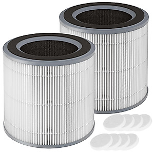 2 Packs Replacement Air Filters Set for Hynik Alviera HH001 Purifier,3 Stage Filtration of H13 True HEPA Filter, High-Efficiency Activated Carbon Filter and pre-filter, with Extra 8-Pieces Aroma pads
