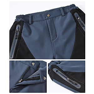 Gopune Women's Outdoor Waterproof Windproof Fleece Slim Cargo Snow Ski Hiking Pants (Grey,M)