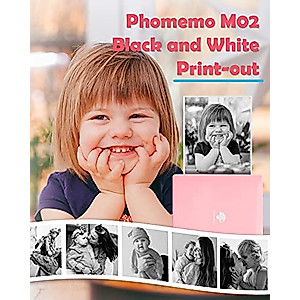 Phomemo M02 Pocket Printer- Mini Sticker Printer Bluetooth Inkless Thermal Photo Printer Compatible with Android iOS for Instantly Print Fun, Retro-Style Photos, Mini Life Assistant, Good Gift, Pink