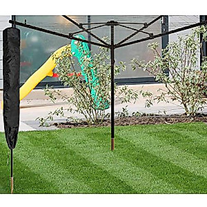 MYOYAY Rotary Outdoor Umbrella Drying Rack Umbrella Rotary Dryer Clothes Line Protective Cover 4 Arms with 165ft Clothesline Outdoor