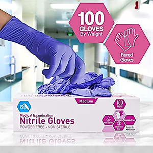 MedPride Powder-Free Nitrile Exam Gloves, X-Large (Pack of 100)