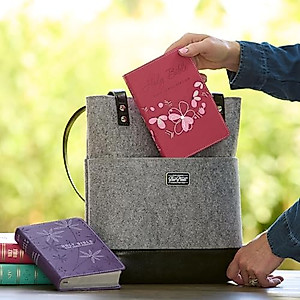 KJV Holy Bible, Compact Faux Leather Red Letter Edition - Ribbon Marker, King James Version, Pink/Burgundy, Zipper Closure (KJV Compact Editions)