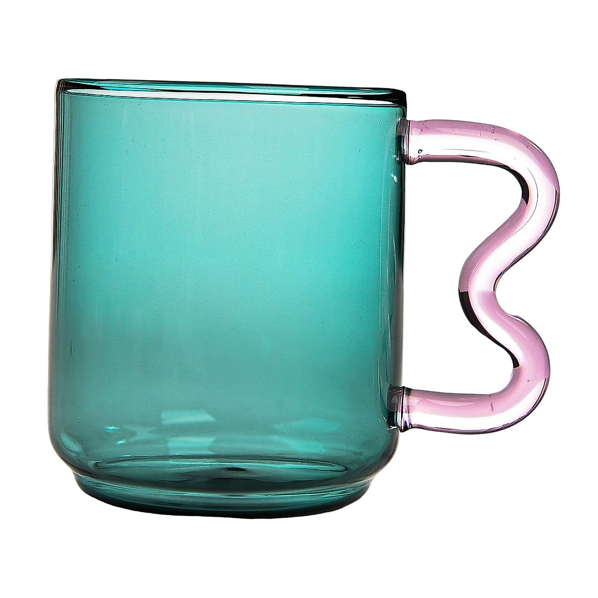 SM SunniMix Borosilicate Glass Mug Water Tumbler Cup Drinkware with Creative Ear Handle 15oz/450 Mugs for Christmas Thanksgiving Gift Kitchen Office, Green