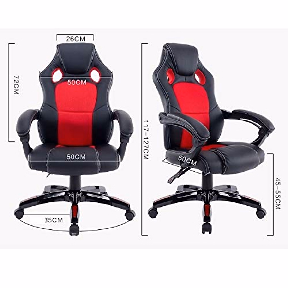NAHDU Computer Chair Home Office Conference Chair Game Chair Racing Swivel Chair Lying Up and Down Rotating Ergonomics