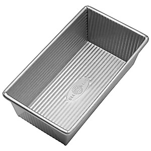 USA Pan Bakeware Muffin Pan, 12-Well, Aluminized Steel & Nonstick Standard Bread Loaf Pan, 1 Pound, Aluminized Steel