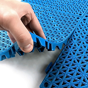 VinTile Modular Interlocking Cushion Floor Tiles Mat Non-Slip with Drainage Holes for Pool Shower Locker-Room Sauna Bath Deck Patio Garage Wet Area Mat (Pack of 6 Tiles - 11-3/4" x 11-3/4", Gray)