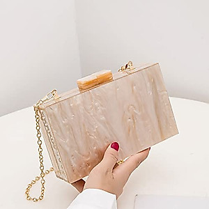Acrylic Clutch Purses for women Perspex Bag Box Clutch Evening Crossbody Handbags (APRICOT)